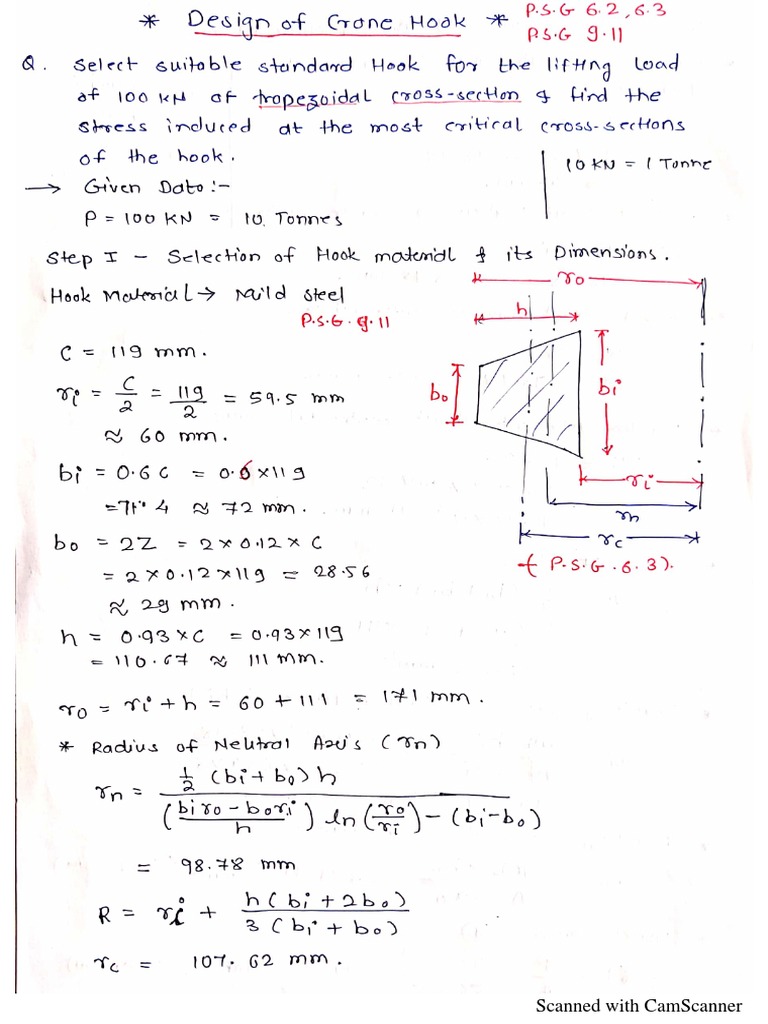 Design of Crane Hook Using PSG by Keval Patil | PDF