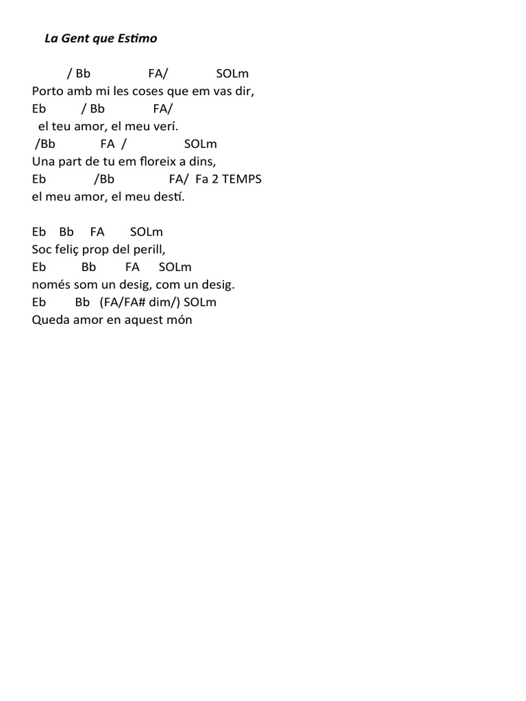 La Gent Que Estimo | PDF