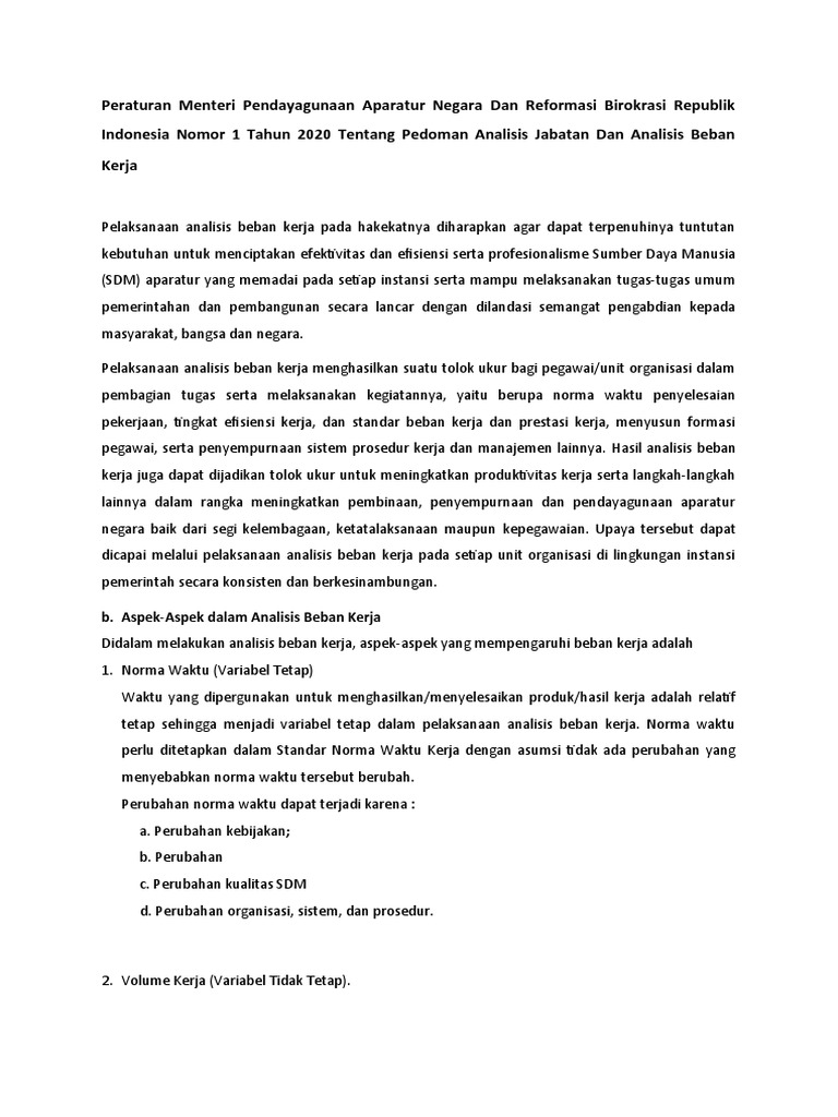 Permenpan RB - Anjab Abk | PDF