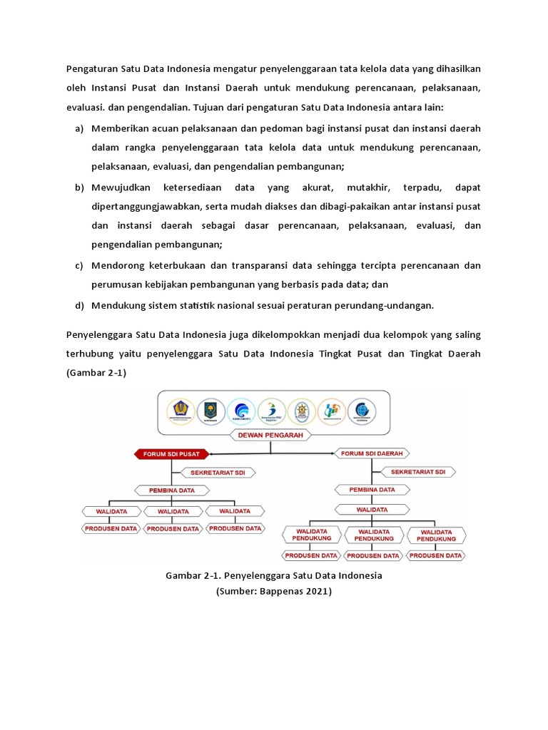 Satu Data Indonesia: Tata Kelola dan Tujuan | PDF