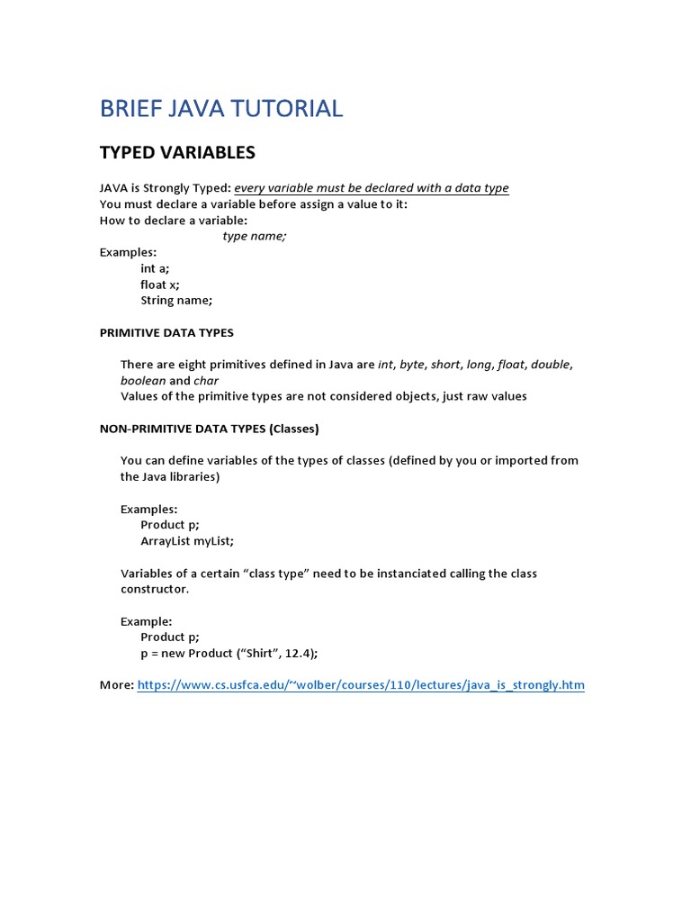 0 Brief Java Tutorial | Download Free PDF | Class (Computer Programming ...