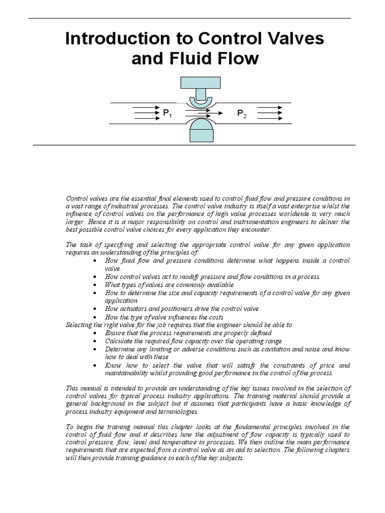 An INTRODUCTION TO CONTROL VALVES and FLUID FLOW | PDF | Fluid Dynamics ...