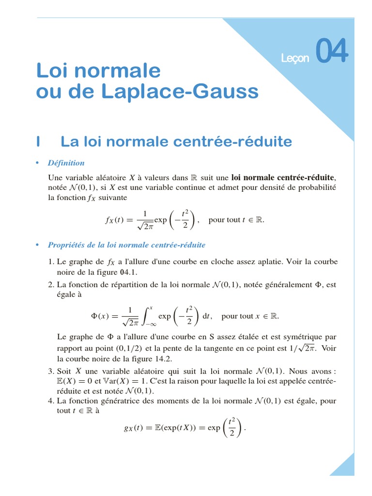 Comprendre la loi normale et ses propriétés | PDF | Loi normale ...