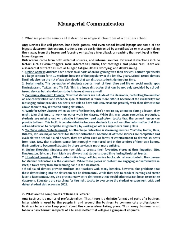 Managerial Communication | PDF