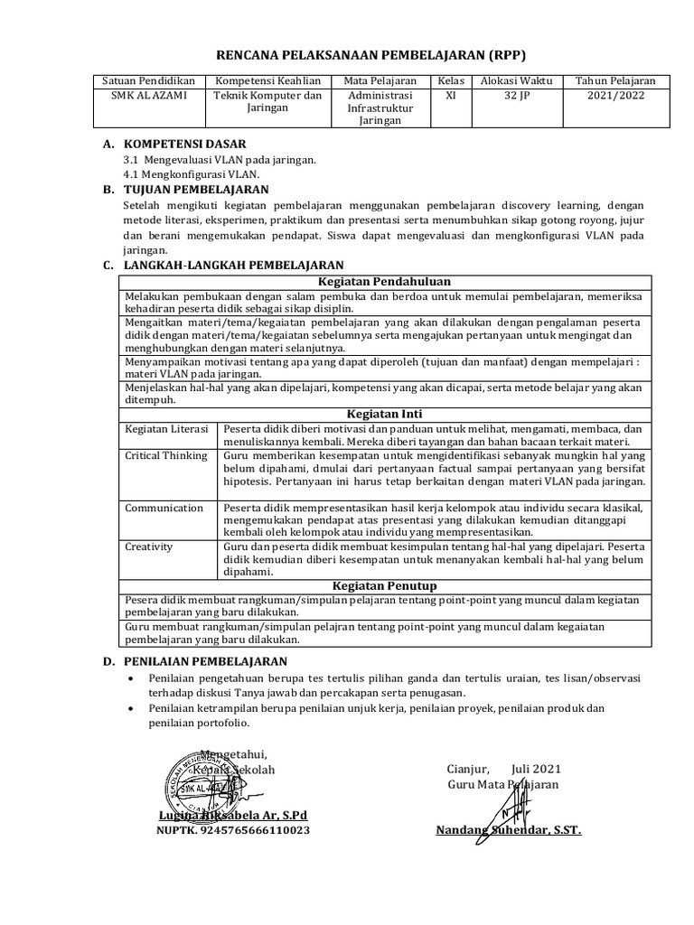 RPP AIJ XI AL AZAMI-1 | PDF