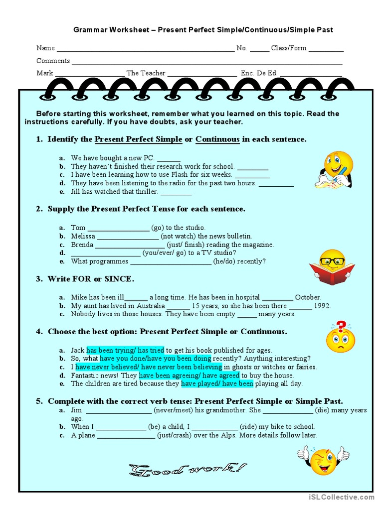 Present Perfect Vs Present Perfect Continuous Vs Simple Past | PDF ...