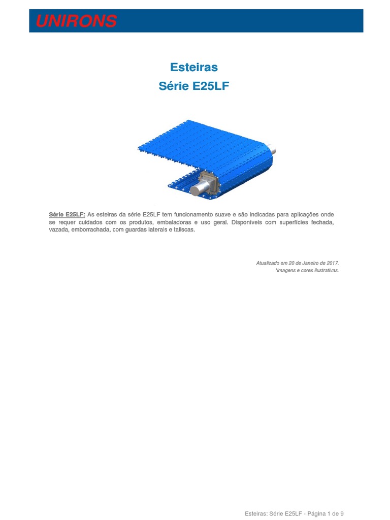 Esteiras - Serie E25LF | PDF | Eixo