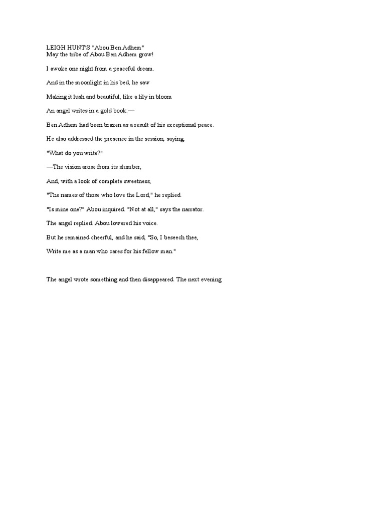 Leigh Hunts Poetry | PDF