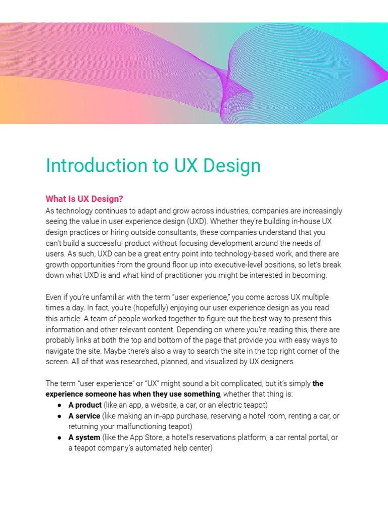 Introduction To UX Design | PDF | User Interface | User Interface Design