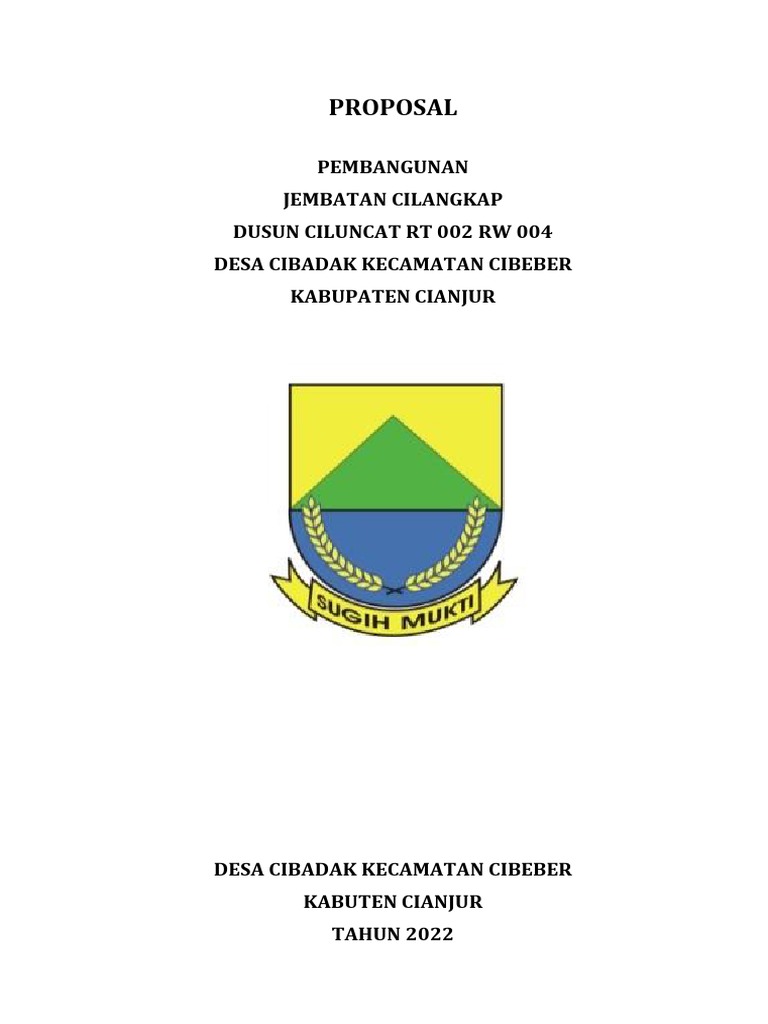 Proposal Jembatan Gantung Cilangkap Desa Cibadak Kec - Cibeber | PDF | Griya & Taman
