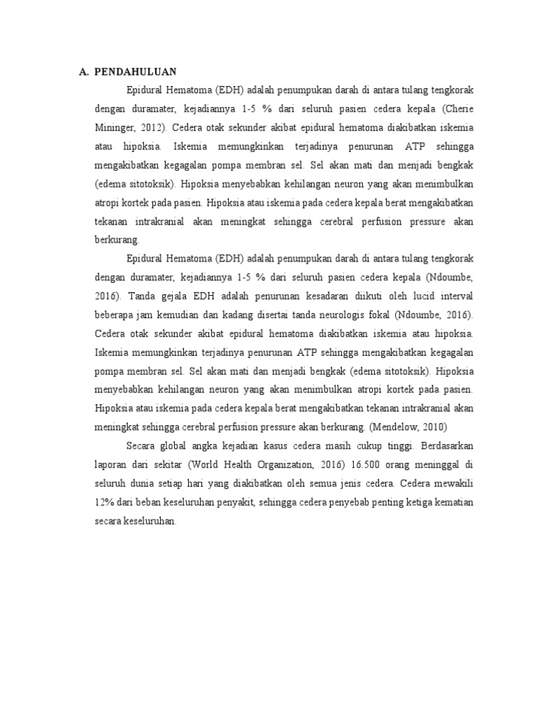 LP EDH (Epidural Hematoma) | PDF