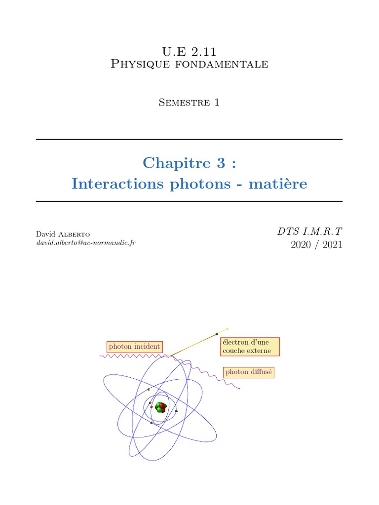 Interactions photons-matière en physique | PDF | Photon | Effet ...