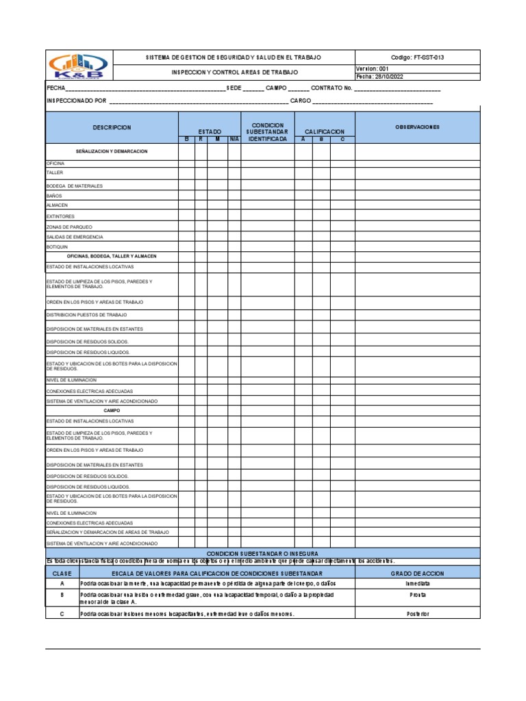 Inspección de Seguridad y Salud Laboral | PDF