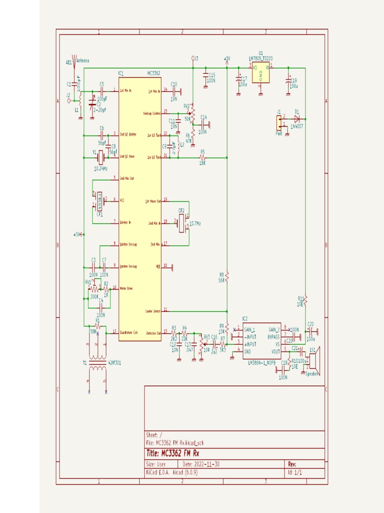 MC3362 FM RX Schematic | PDF