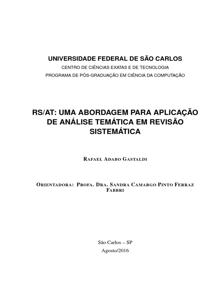 GASTALDI Rafael 2018 | PDF | Análise sistemática | Evidência