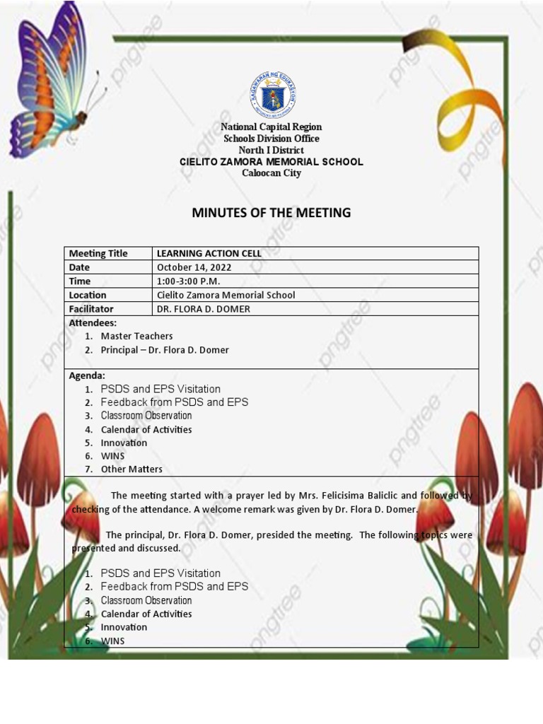 Minutes-of-the-MT LAC SESSION | PDF | Learning | Lesson Plan