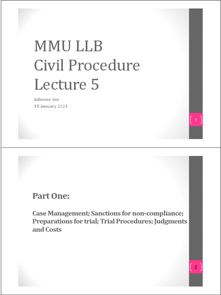 Lecture Five | Download Free PDF | Costs In English Law | Witness