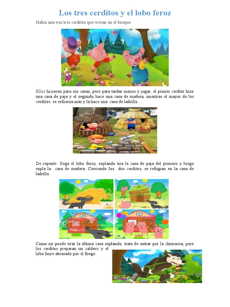 Los Tres Cerditos y El Lobo Feroz | PDF | Libros para adolescentes