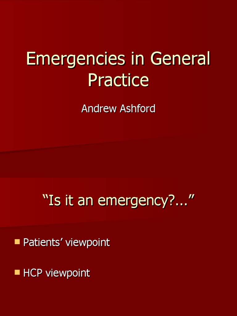 Emergencies in General Practice | PDF | Social Programs | Health Care