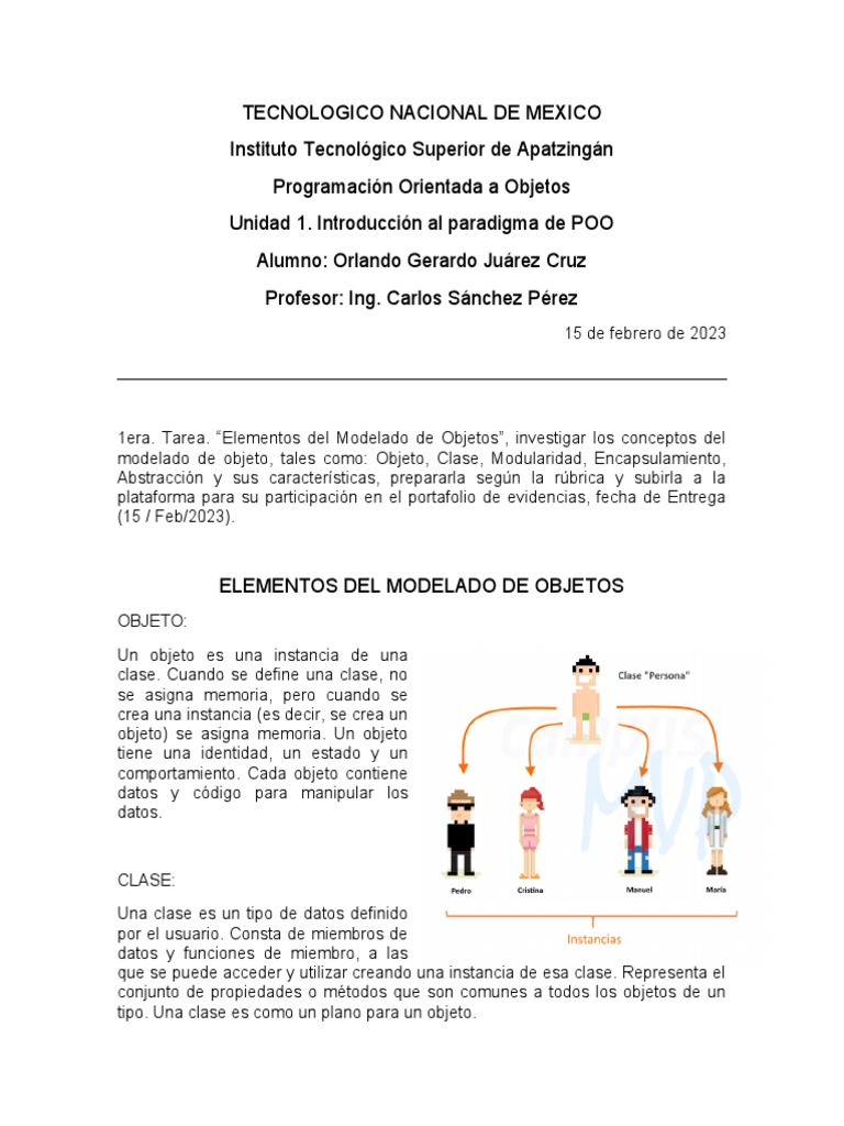 Elementos Clave de la POO | PDF | Objeto (informática) | Abstracción ...
