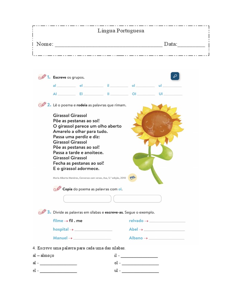 Casos de Leitura - Al - Ficha 2 | PDF