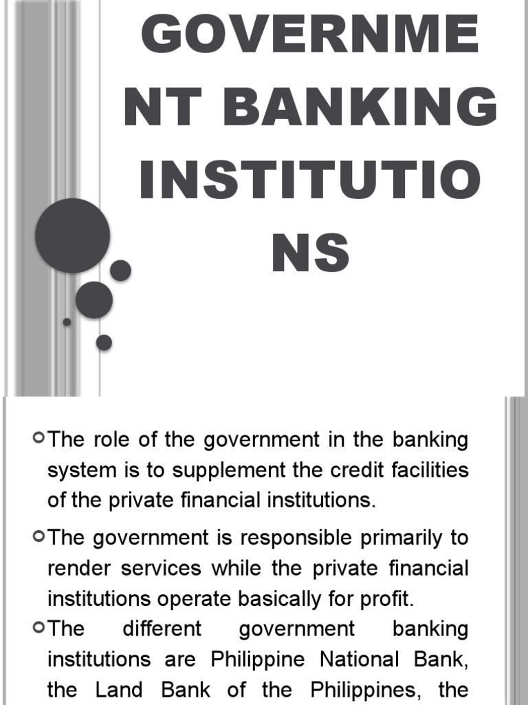 Chapter 3 Government Banking Institutions | PDF | Banks | Loans