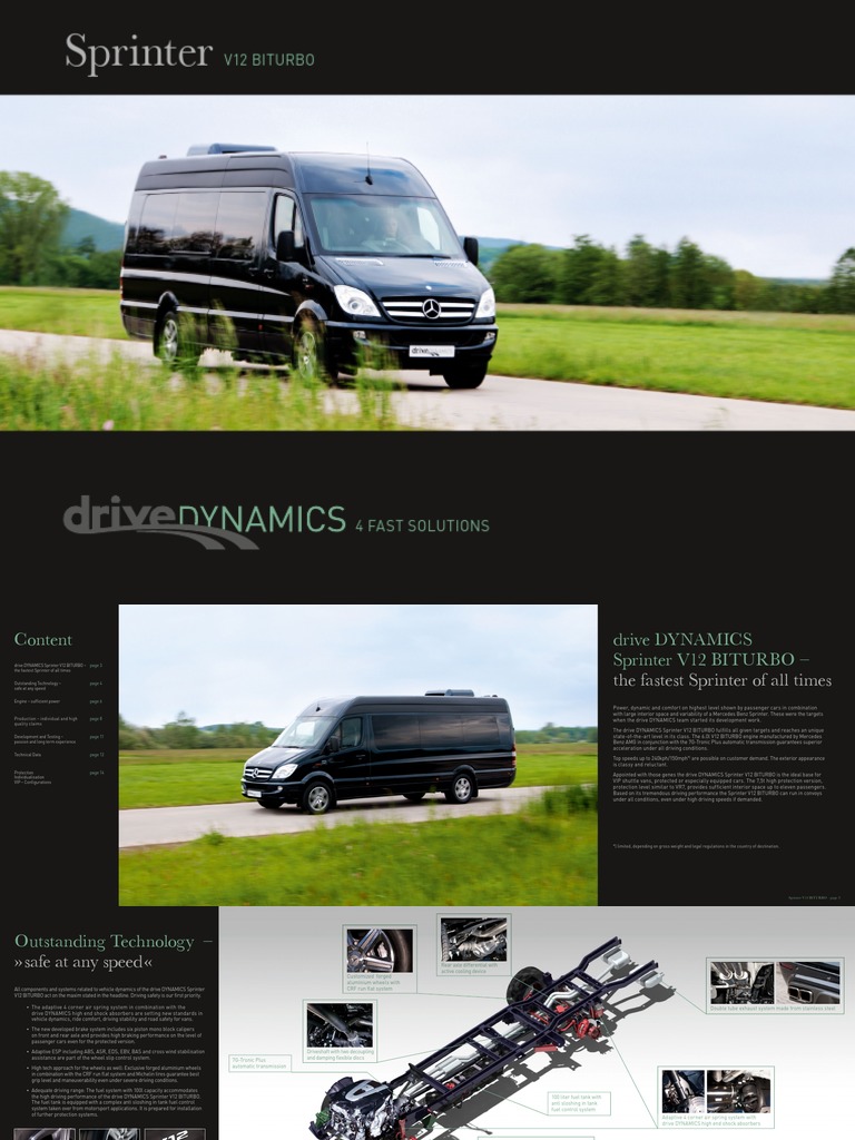 Drive Dynamics Sprinter V12 Biturbo Booklet - en | PDF | Mercedes Benz ...