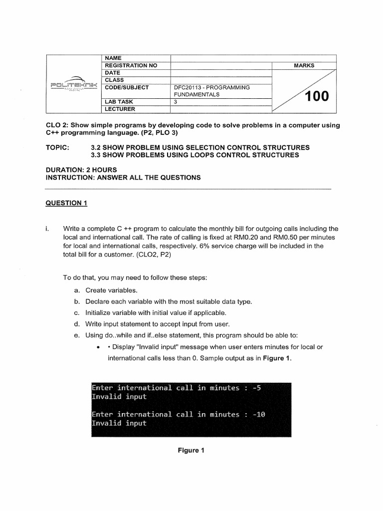 Lab Task 3 - Question | PDF