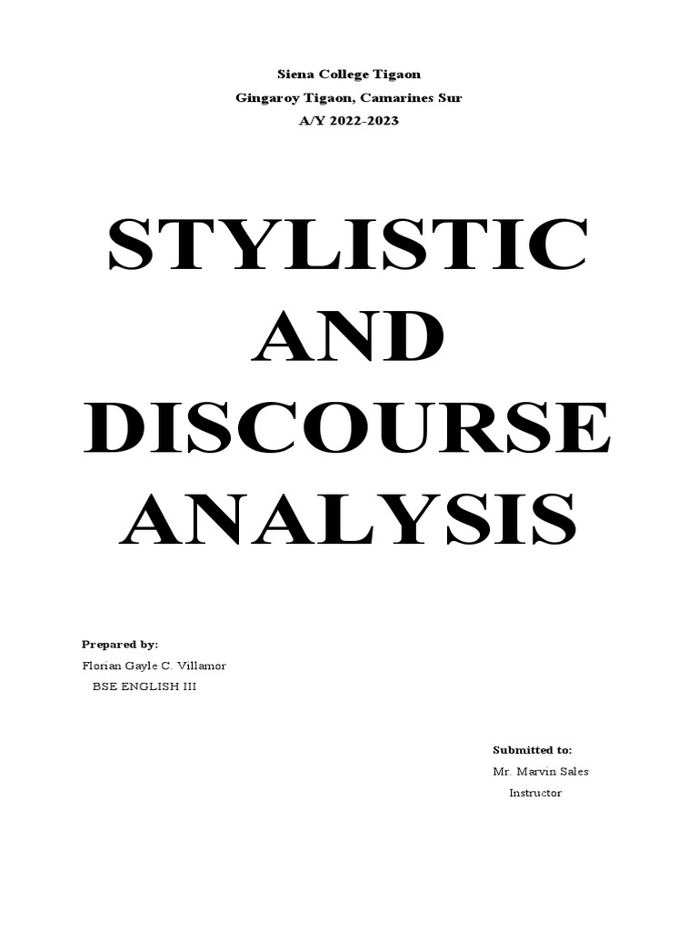 Stylistic and Discourse Analysis | PDF | C. S. Lewis | Ernest Hemingway