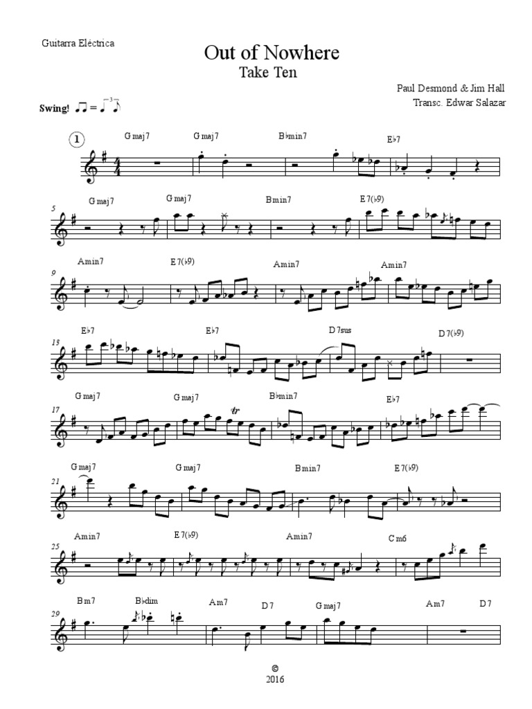 Out of Nowhere - Jim Hall | PDF