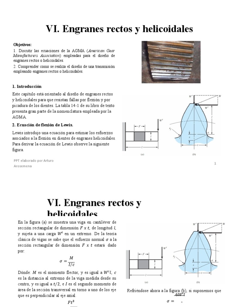 Clase 6 Engranes Rectos y Helicoidales | PDF | Engranaje | Viga ...
