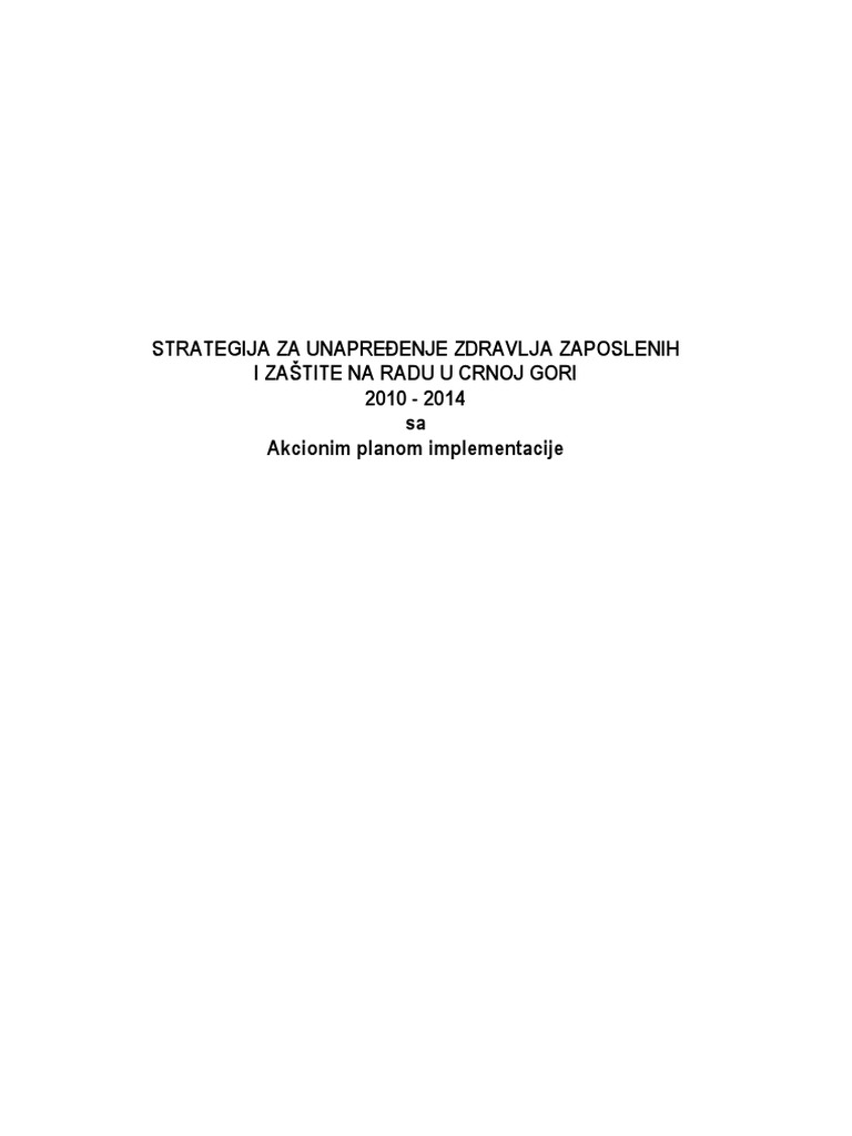 Strategija ZZNR U CG 2010-2014 | PDF