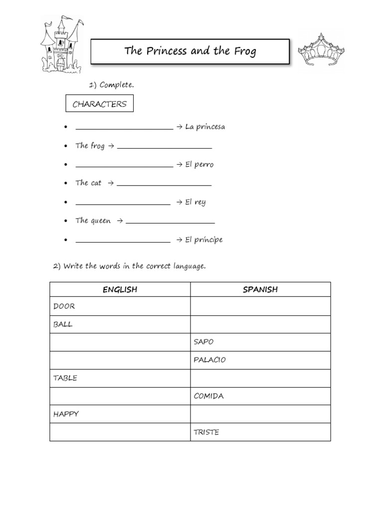 (The Princess and The Frog) - Activities | PDF