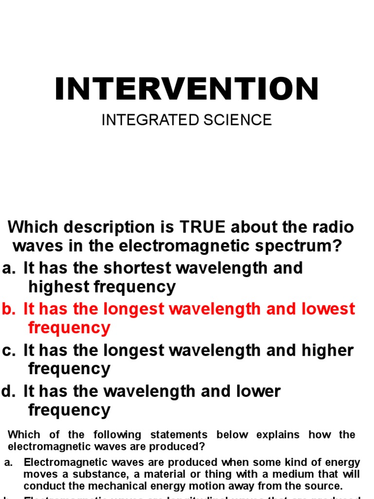 Intervention | PDF | Electromagnetic Radiation | Electromagnetic Spectrum