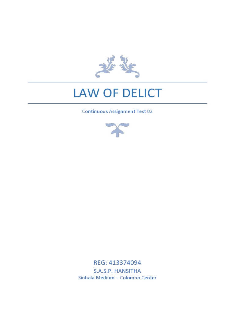 Delict Law | PDF