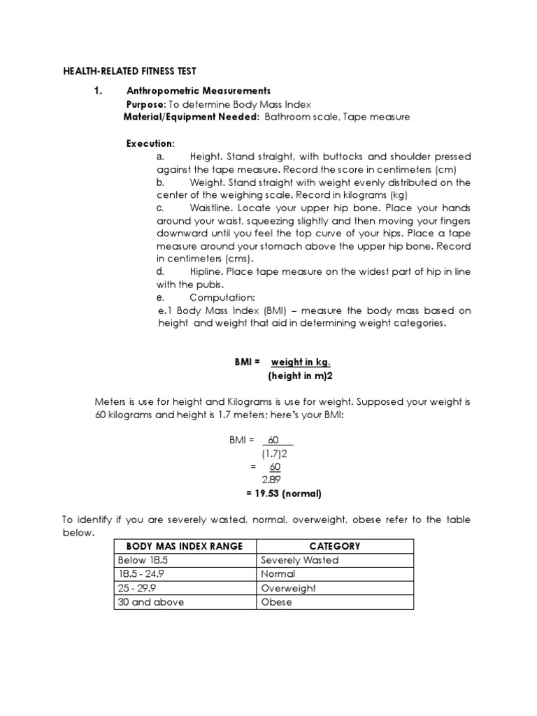 HEALTH | PDF | Body Mass Index | Waist