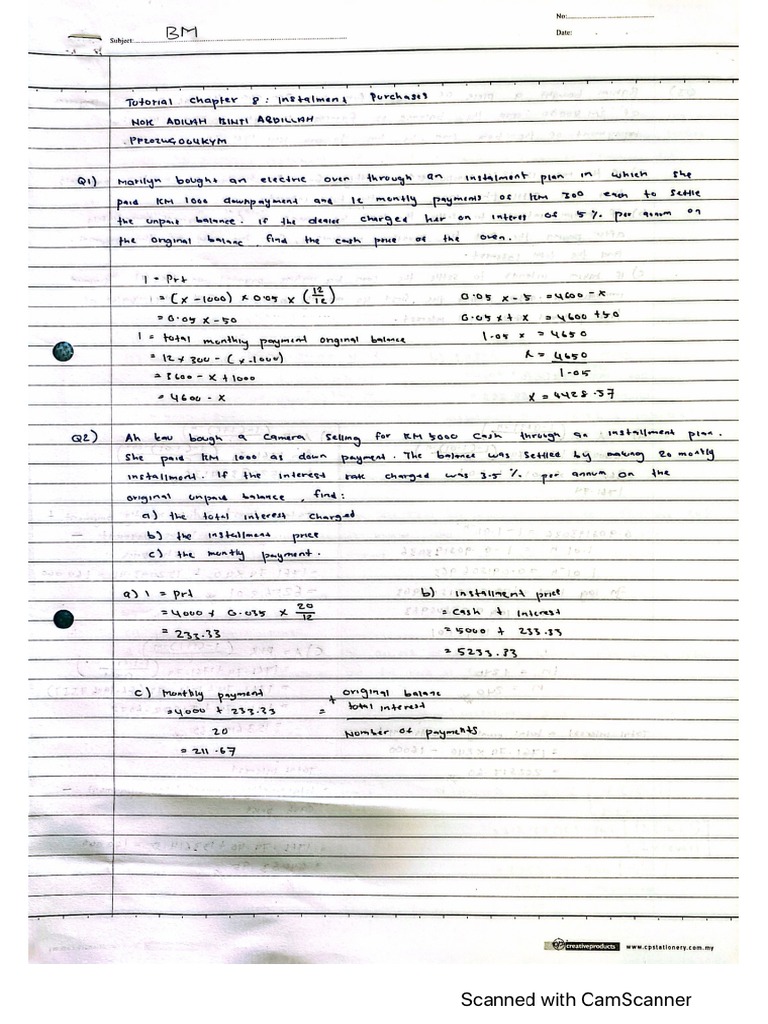 BM Tutorial Chapter 8 Individu (ADILAH) | PDF
