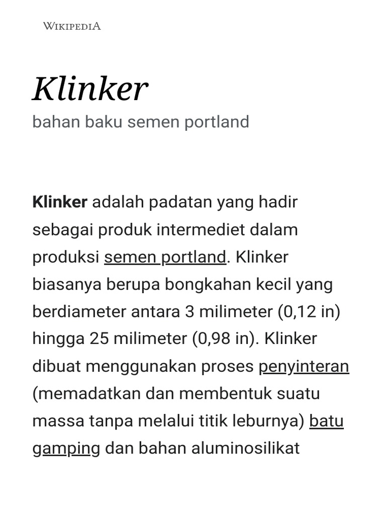 Klinker BB Cement Portland | PDF