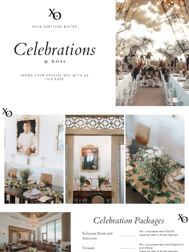 XO46 Celebration Packages 2022 | PDF | Fee | Menu