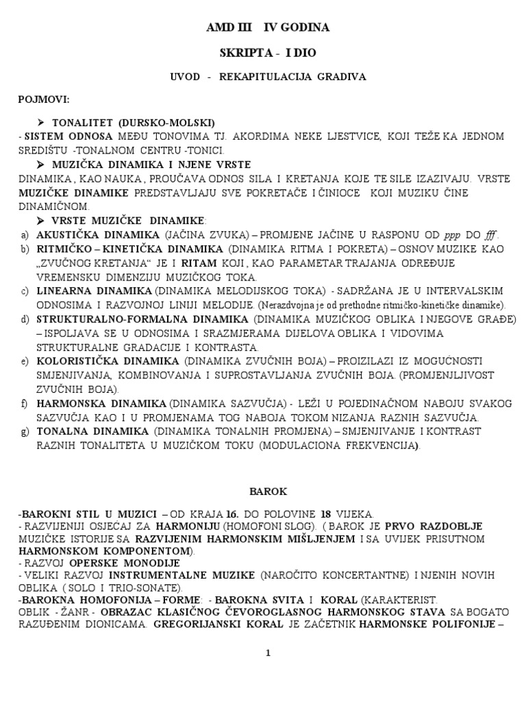 Amd III Skripta 1. Dio | PDF