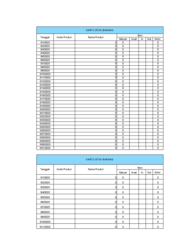 Kartu Stok Barang | PDF