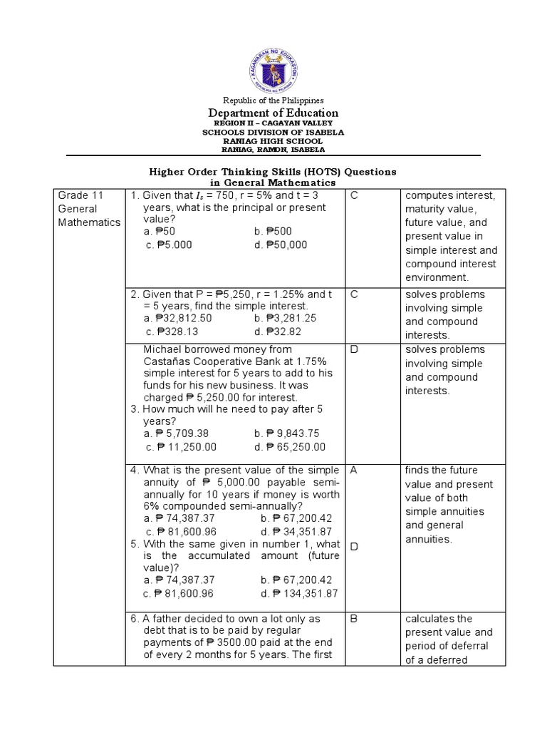Hots Gen Math | PDF | Present Value | Stocks