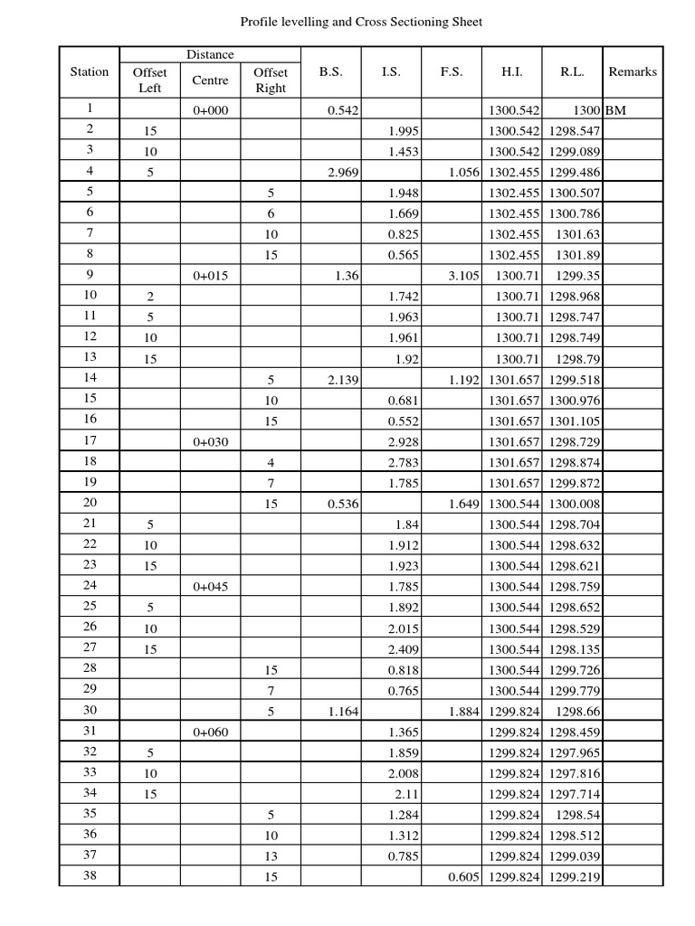 Survey Profile and Cross Section Calculation | Download Free PDF | Échecs