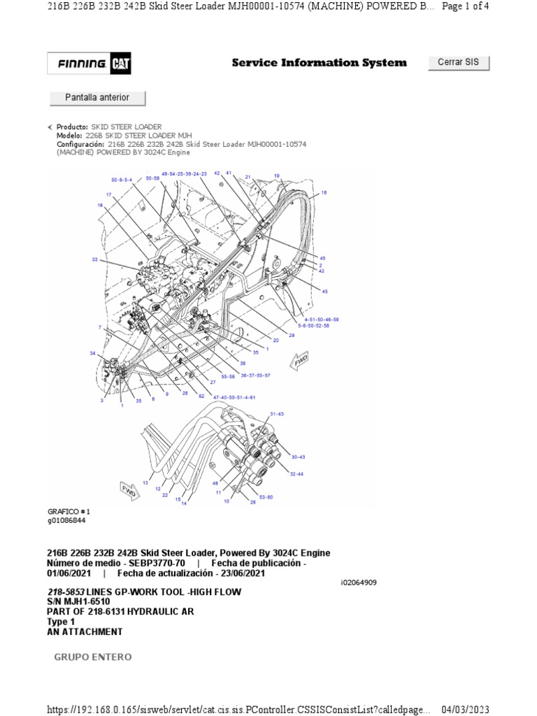 Skid Steer Loader 226B Skid Steer Loader MJH 216B 226B 232B 242B Skid ...