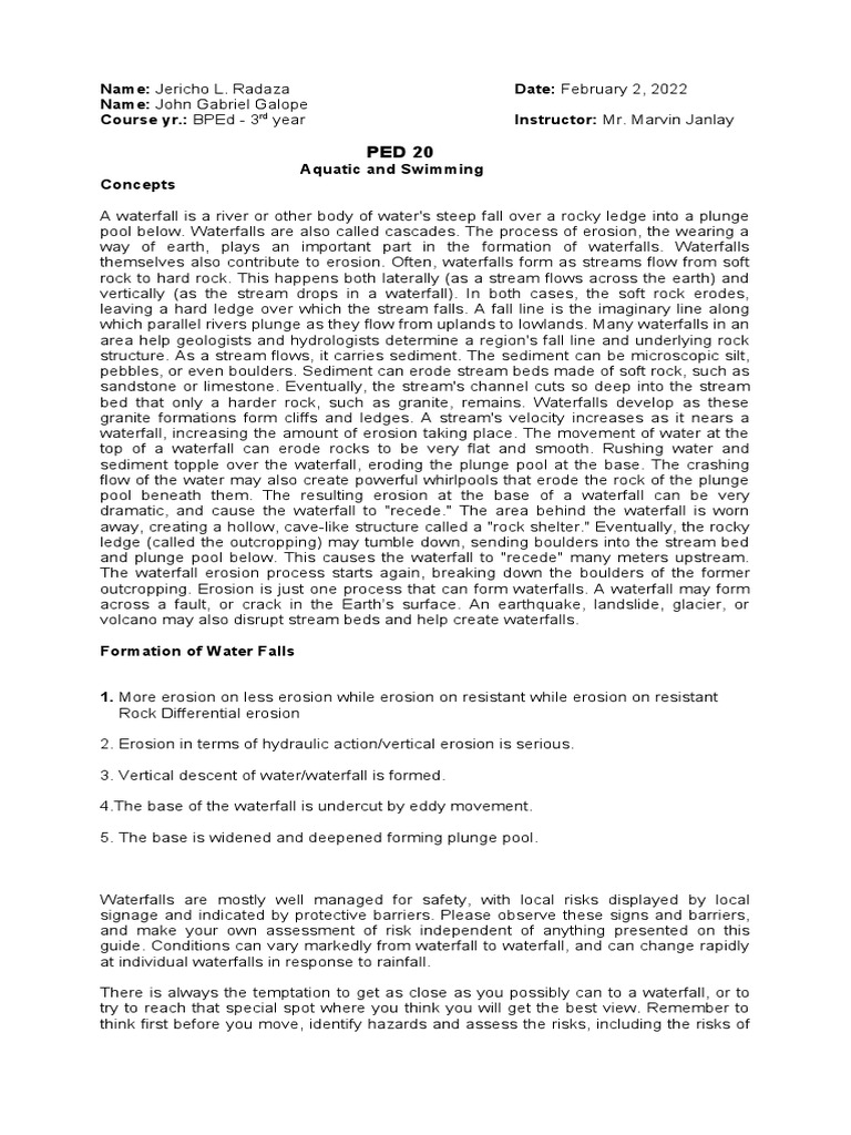 Water Falls | PDF | Erosion | Earth Sciences