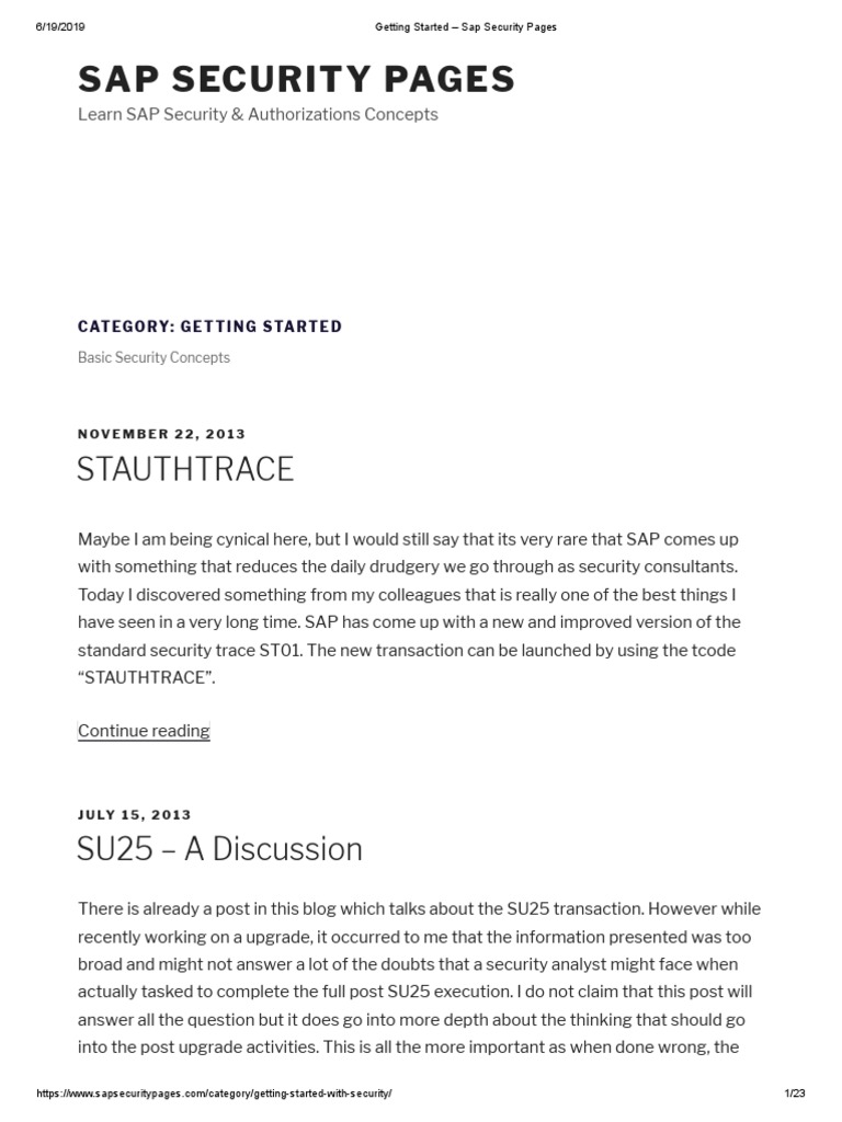 Getting Started - Sap Security Pages | PDF | Information Retrieval | Computing