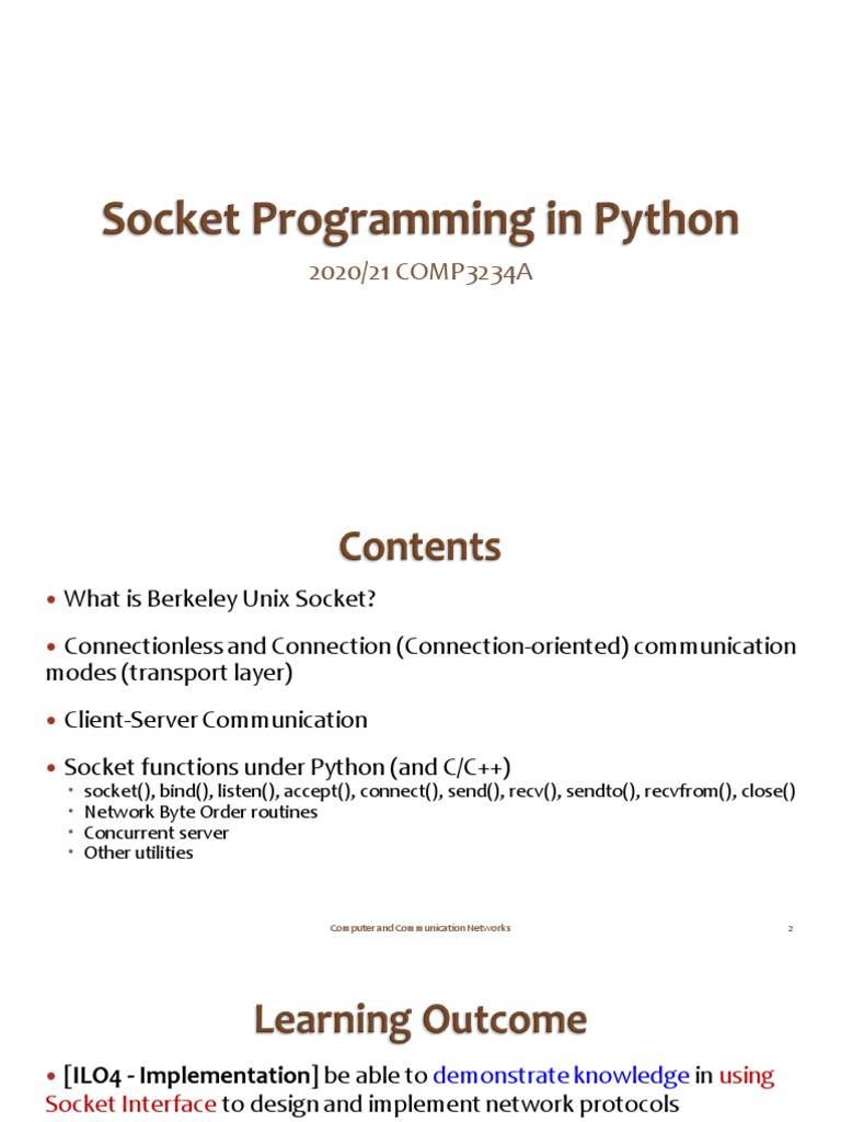 02 Socketprogramming Download Free Pdf Port Computer Networking Network Socket 