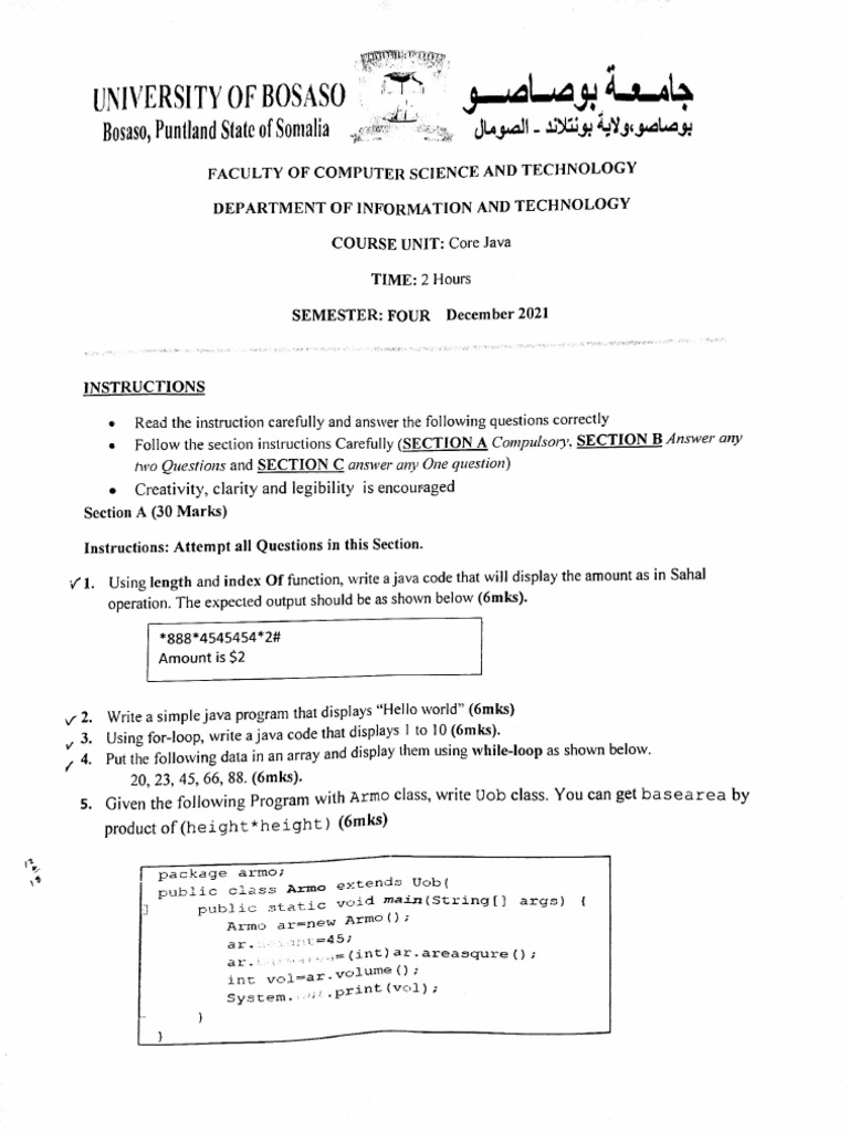 Exam Core Java 2021 | PDF