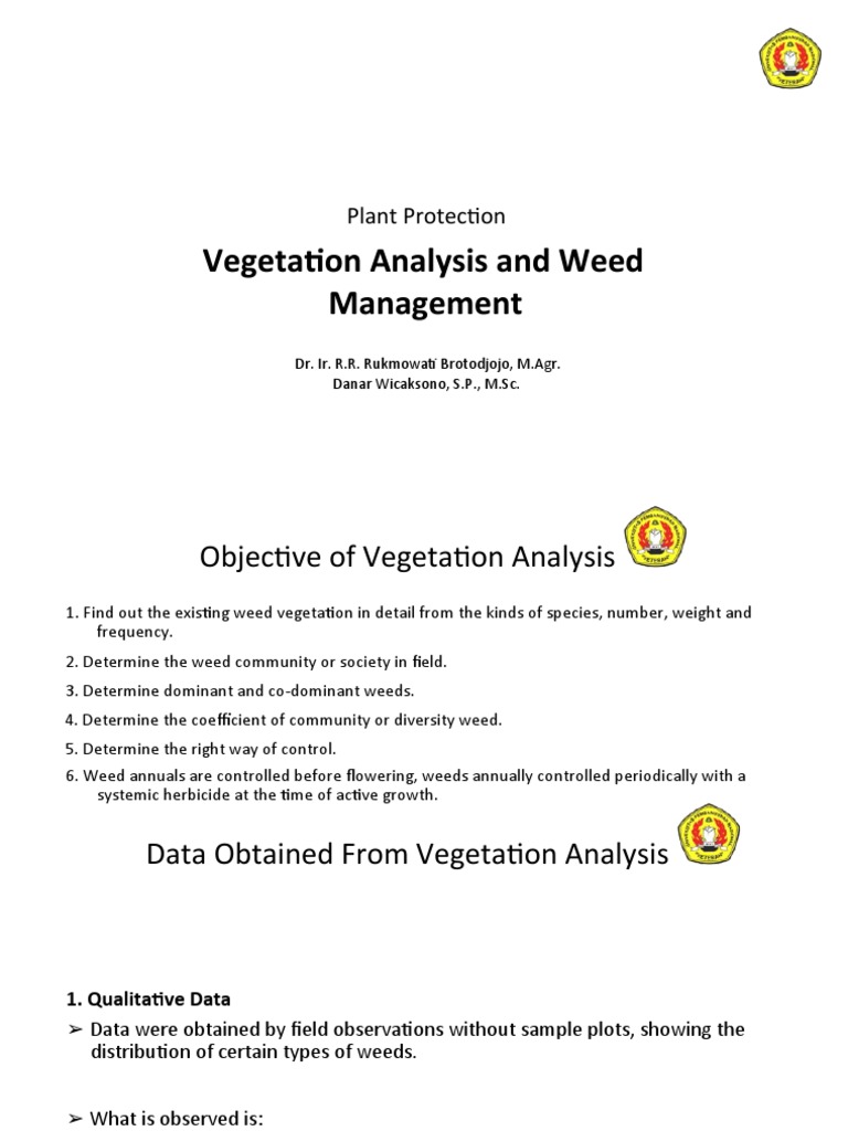 Vegetation Analysis and Weed Management | PDF | Weed | Perennial Plant