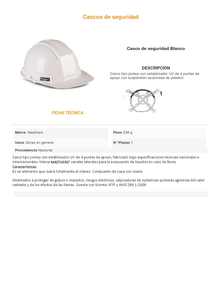 Casco Seguridad Masthers | PDF